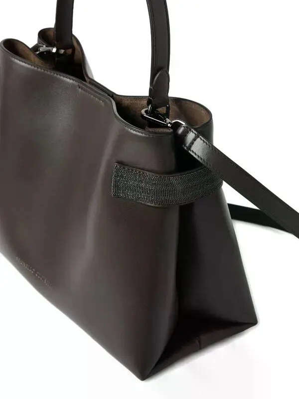 Brunello Cucinelli Essence Leather Tote - Brown