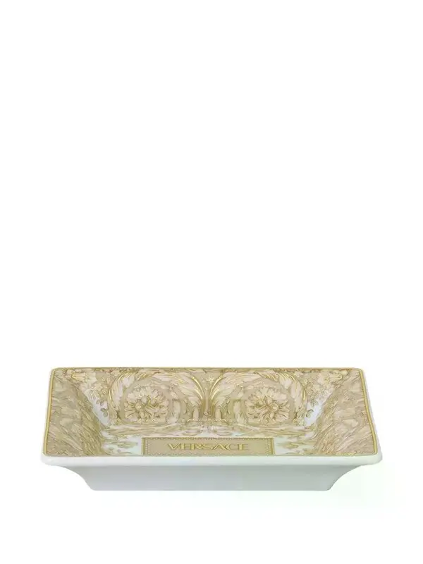 Versace Barocco-print Square Ashtray - Neutrals