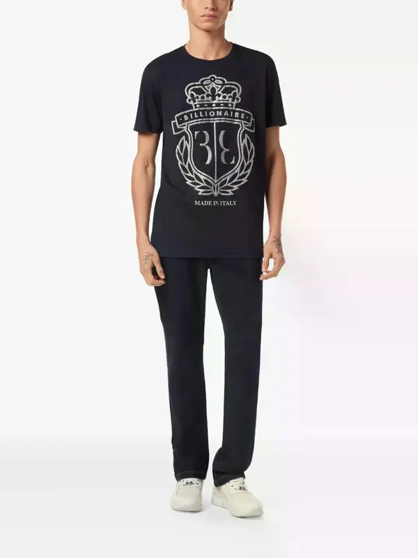 BILLIONAIRE Crest Round-neck T-shirt - Blue