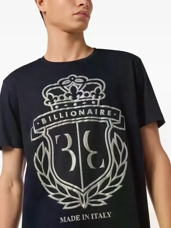BILLIONAIRE Crest Round-neck T-shirt - Blue
