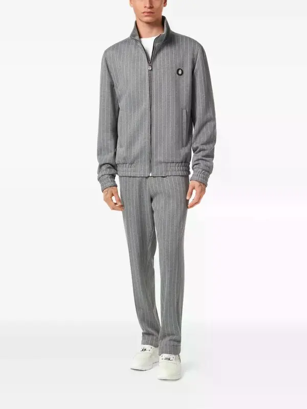 BILLIONAIRE Pinstripe Zip-up Jacket - Grey