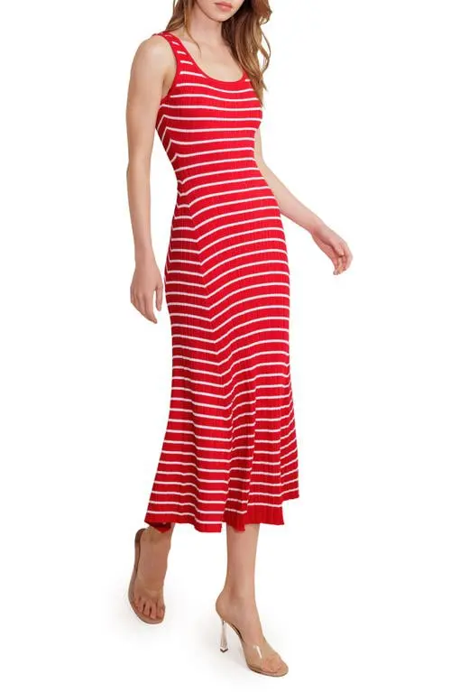 FREEMARKET Striped Ribbed Midi Dress