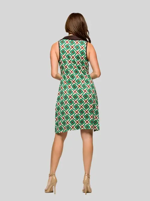 24SEVEN COMFORT APPAREL Sleeveless Collared Mini Dress