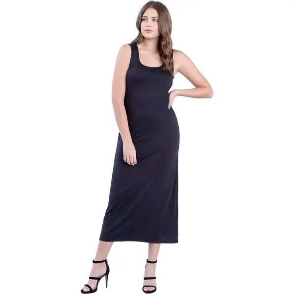 chinese dress ladies James Perse Racerback Maxi Dress Black Cotton Size 0 – Celebrity Owned