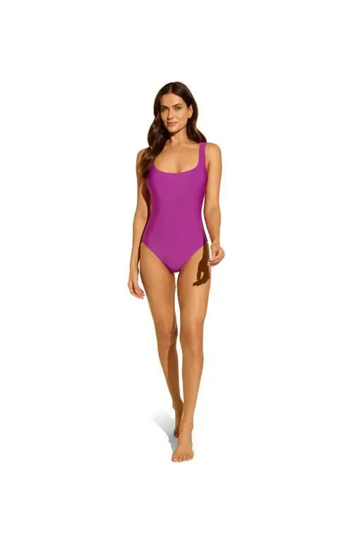 STYLEST Dreamsculpt Square Neck One-piece Swimsuit - Raspberry
