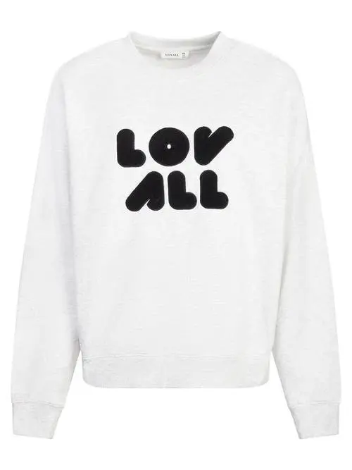 LOVALL Oversized Long Sleeve Sweatshirt - Light Grey Marl