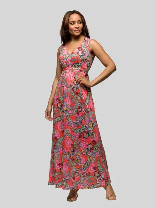 flowy empire waist maxi dress Deep Green Chiffon Maxi Dress – Elegant V-Neck Empire Gown main image 0