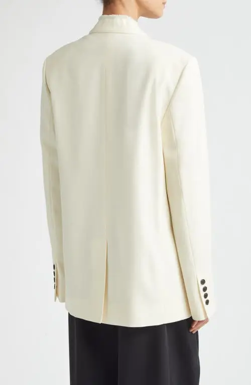 TOTEME Raw Lapel Wool Twill Blazer - Ecru