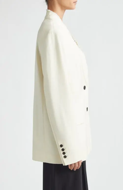 TOTEME Raw Lapel Wool Twill Blazer - Ecru