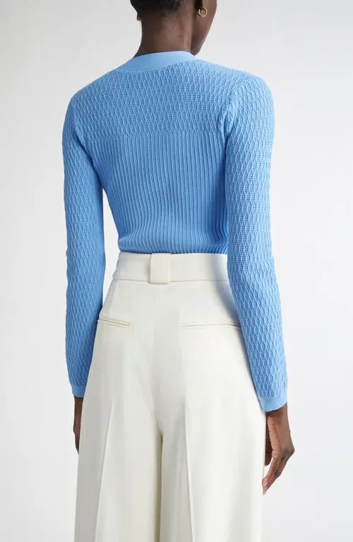 St. John Mixed Stitch Henley Sweater