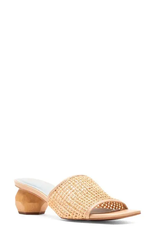 FRANCES VALENTINE Raffia Block Heel Sandal - Natural