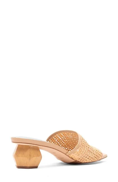 FRANCES VALENTINE Raffia Block Heel Sandal - Natural