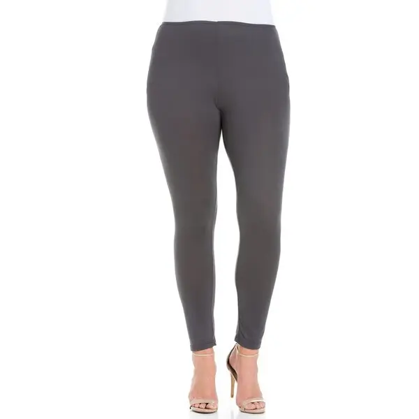 24SEVEN COMFORT APPAREL Stretch Ankle Length Leggings - Charcoal