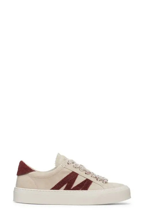 Moncler Monaco2 Suede Low Top Sneaker - Oatmeal