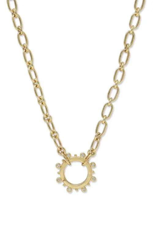 Anzie Dew Drop Marine Diamond Pendant Necklace - Gold