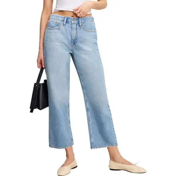 Good American Good 90s Crop Relaxed Jeans - Indigo964