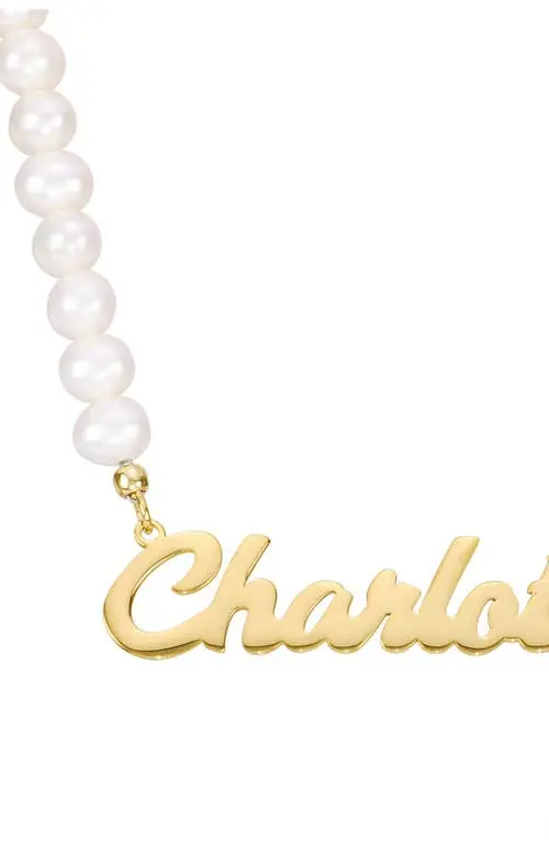 ATHRA LUXE Freshwater Pearl & Chain Link Personalized Necklace