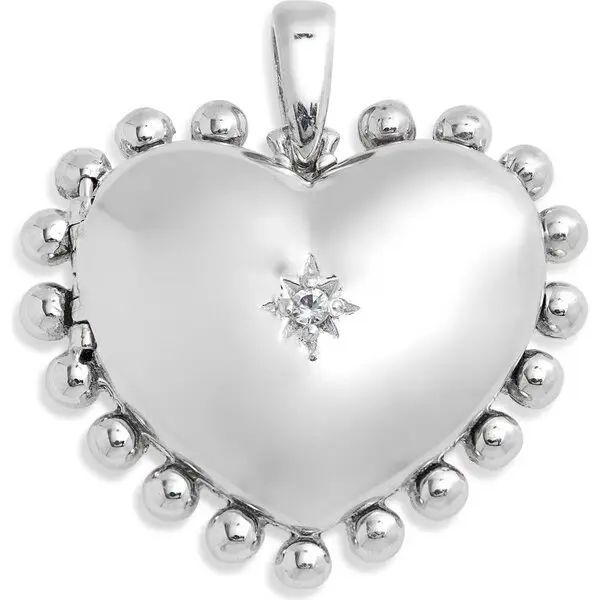 Anzie Dew Drop Heart Locket - Clear
