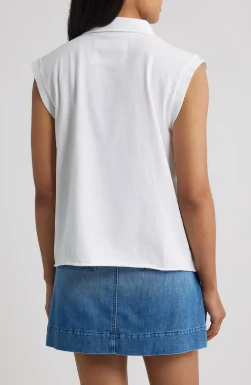 Frank & Eileen Sleeveless Collared Top - White