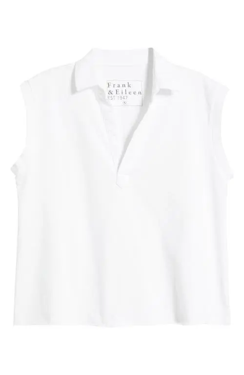 Frank & Eileen Sleeveless Collared Top - White