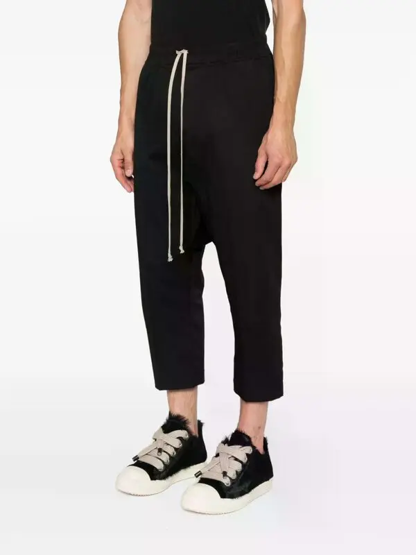 Rick Owens Drawstring Cropped Trousers - Black