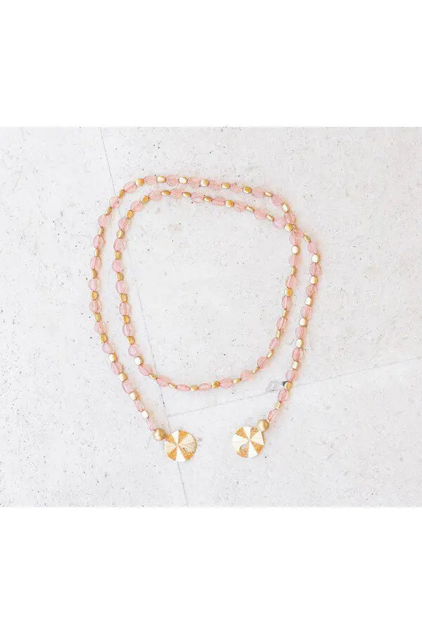 MENINA STEP Aurora Long Necklace - Pink