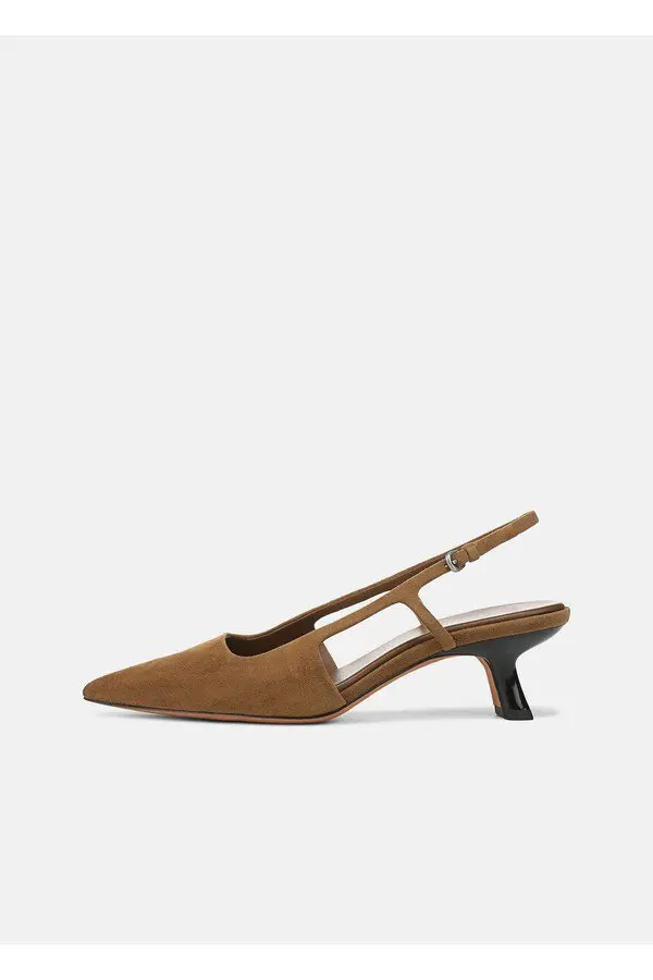 Vince Bianca Suede Slingback Heel - Red