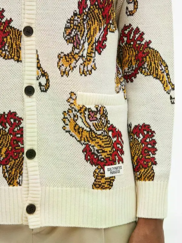 WACKO MARIA X Tim Lehi Tiger-patterned Cardigan