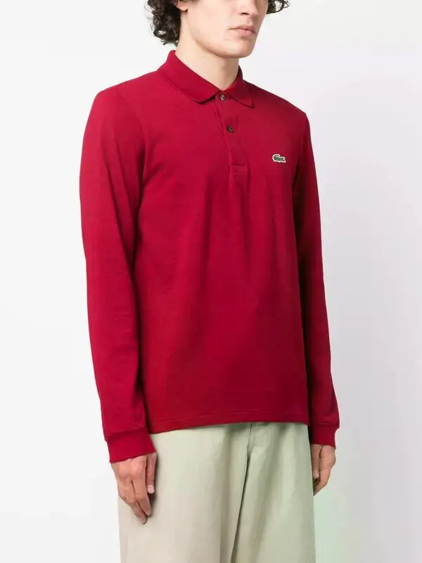 Lacoste Logo-patch Long-sleeve Cotton Polo Shirt