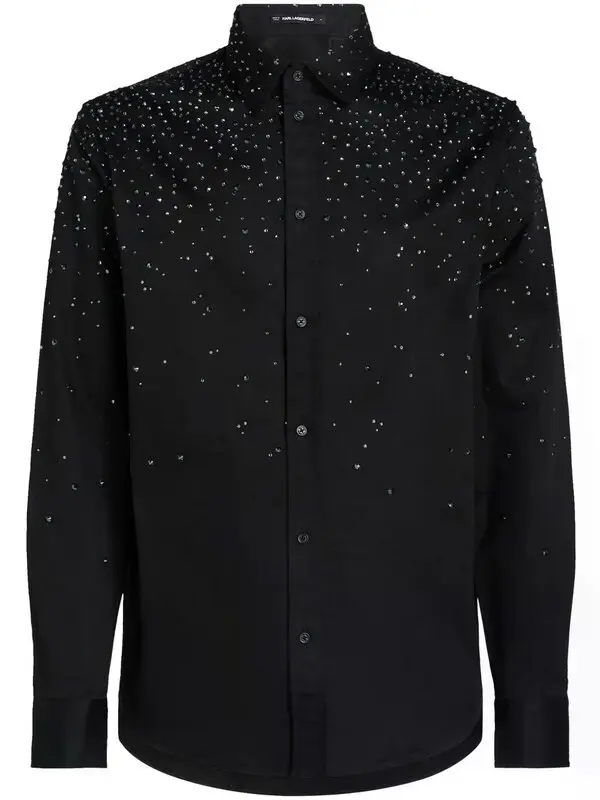 Karl Lagerfeld Rhinestone-dégradé Shirt - Black