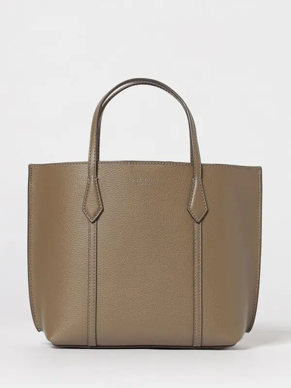 Tory Burch Perry Mini Grained Leather Handbag With Removable Pouch - Grey