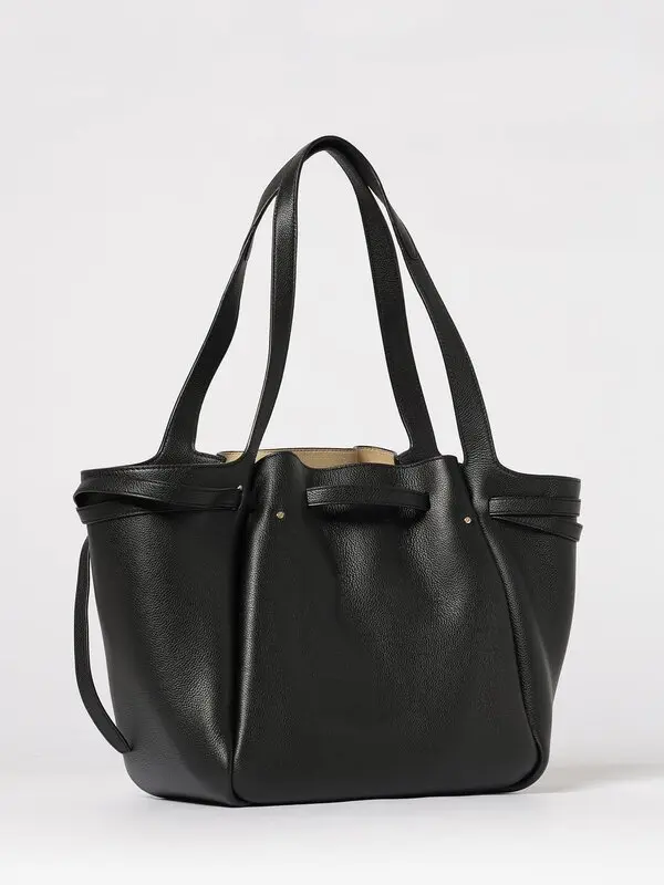 Tory Burch Romy Grained Leather Shoulder Bag - Black