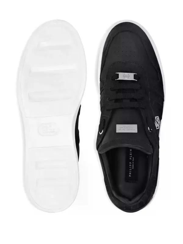Philipp Plein Cocco Nubuck Low-top Sneakers - Black