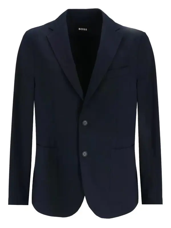BOSS Single-breasted Patch-pocket Blazer - Blue