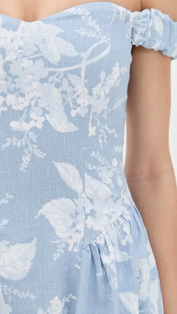Reformation Monet Linen Midi Dress In Angelic - 50% Off | Editorialist