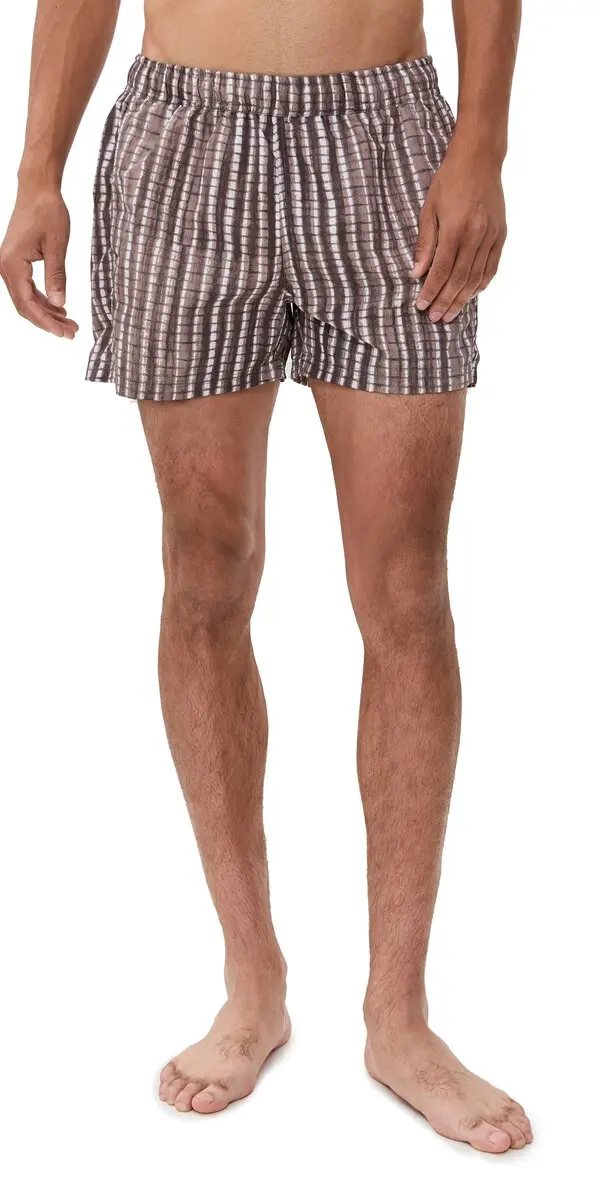 AUTO-REPLY Printed Sebastian Swim Trunks - Driftwood Brown