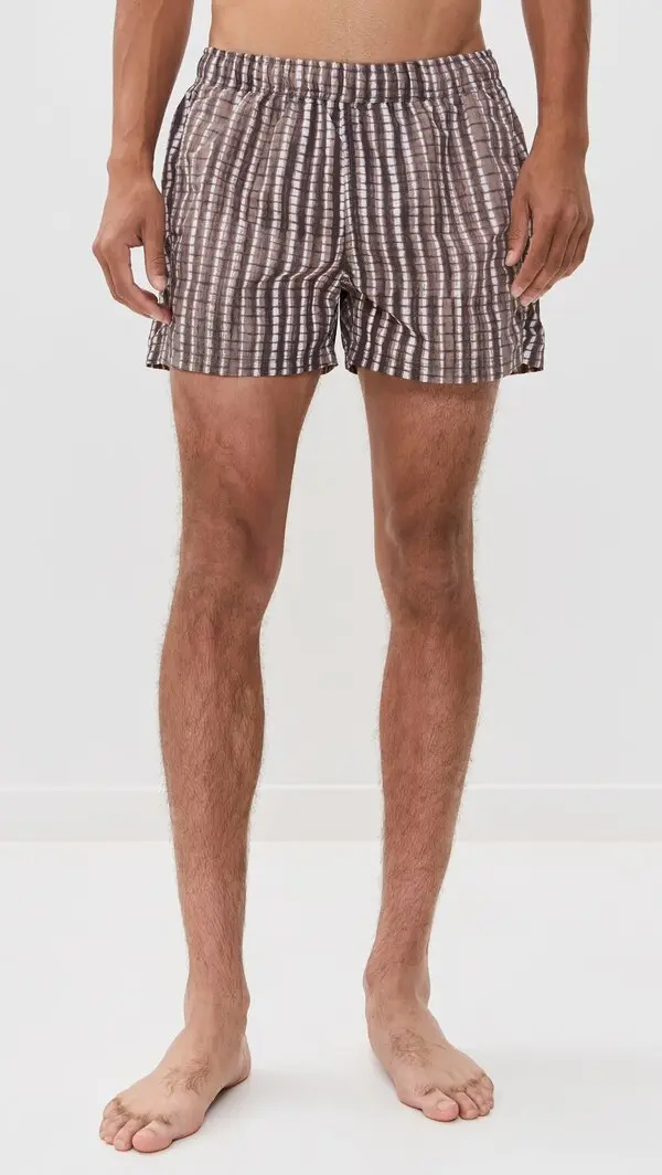 AUTO-REPLY Printed Sebastian Swim Trunks - Driftwood Brown