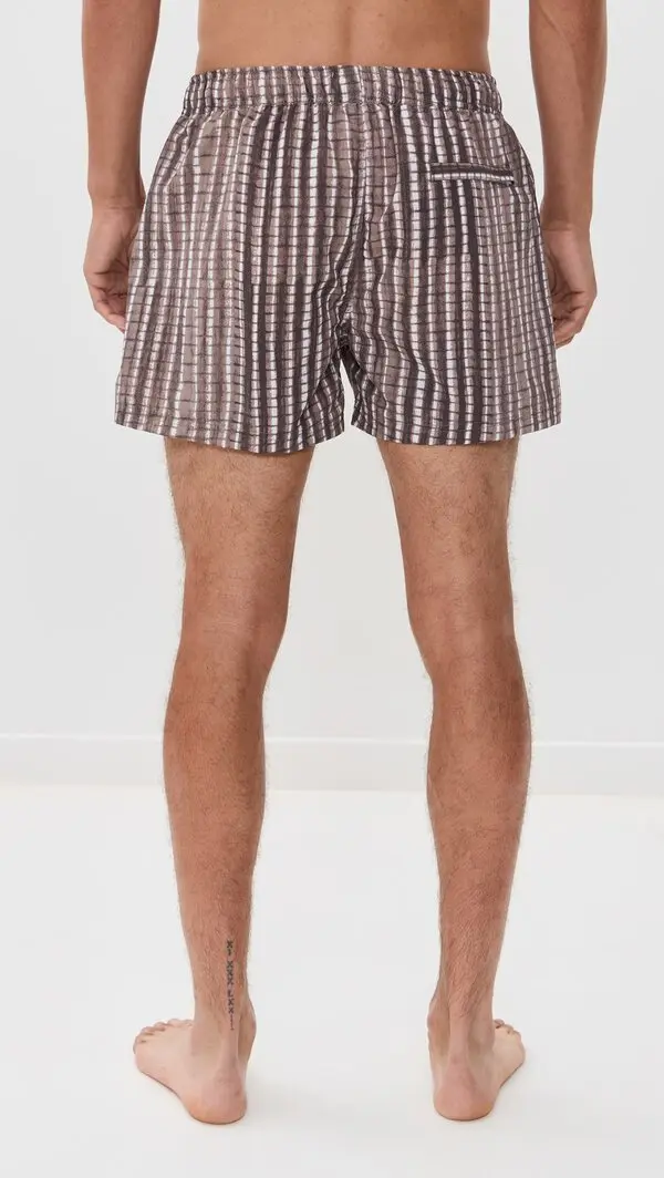 AUTO-REPLY Printed Sebastian Swim Trunks - Driftwood Brown