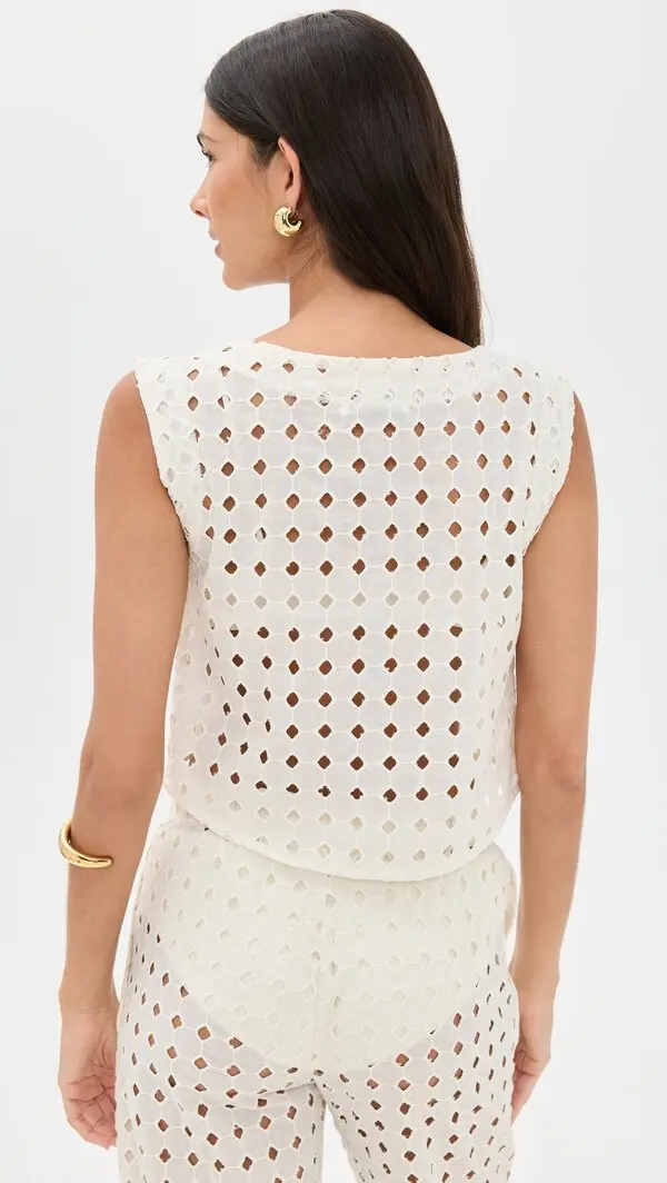 LE BOP Eyelet Odette Top - Ivory