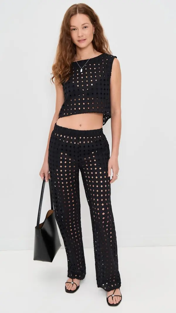 LE BOP Eyelet Odette Pants - Black