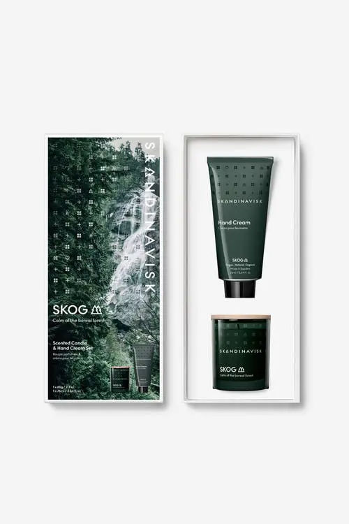 SKANDINAVISK Skog Scented Candle & Hand Cream Set - Green