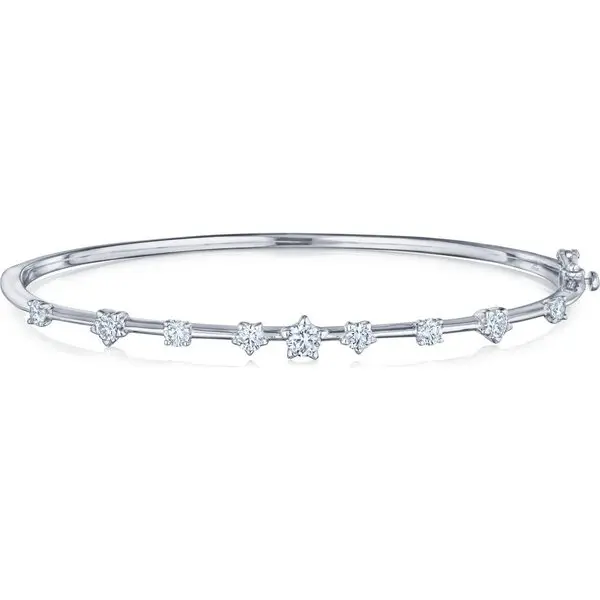 Kwiat Star Set Diamond Bangle Bracelet - White 9br Dia 0.90 Cts