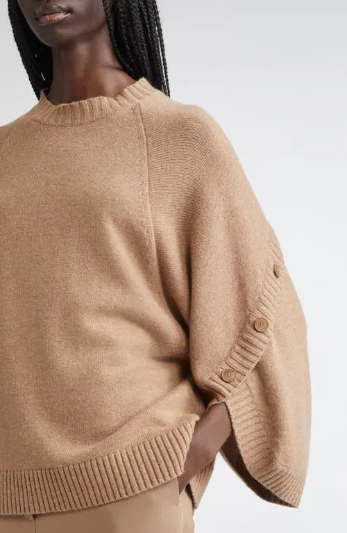 Max Mara Ampex Cape Sleeve Wool & Cashmere Sweater - Hazelnut Brown