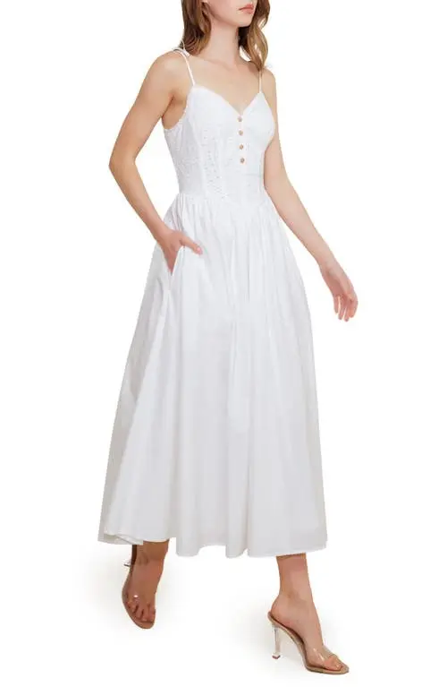FREEMARKET Eyelet Tie-strap Maxi Dress