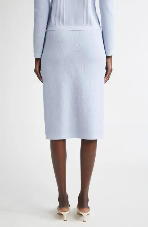 St. John Mixed Stitch Ribbed Knit Skirt
