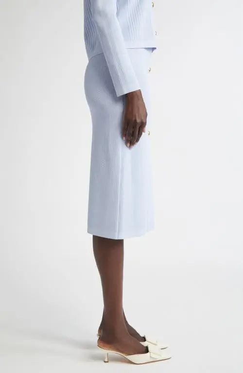 St. John Mixed Stitch Ribbed Knit Skirt