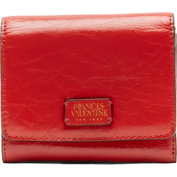 FRANCES VALENTINE Perfect Leather Trifold Wallet - Red