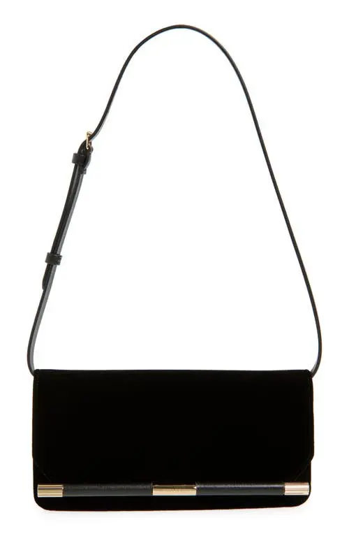 Victoria Beckham Leather Clutch With Adjustable Strap - Black