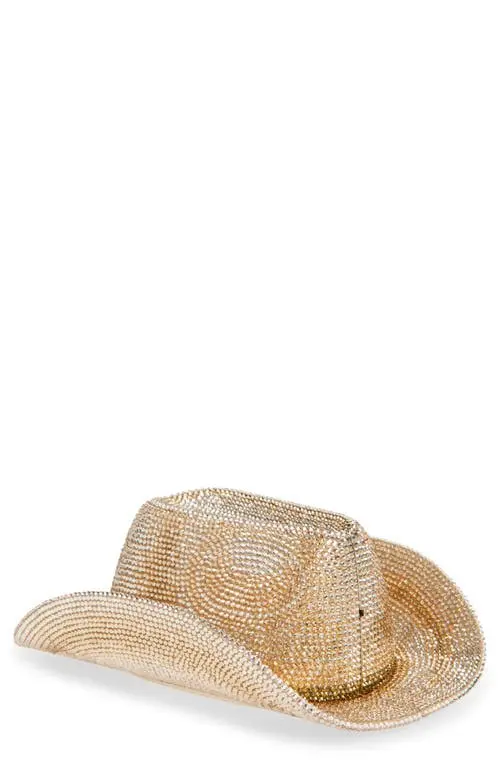 Judith Leiber Cowboy Hat Crystal Embellished Clutch - Silver Prosecco Mult