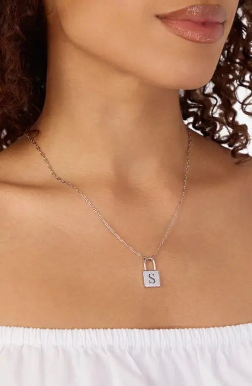 ATHRA LUXE Personalized Initial Lock Pendant Necklace
